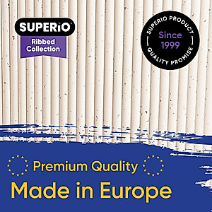 Superio Ribbed Collection - Eco-Friendly Decorative Plastic Laundry Hamper with Lid and Cut-Out Handles, (1 Pack) Basket Organzier for Bedroom Bathroom College Dorm Room 40 Liter