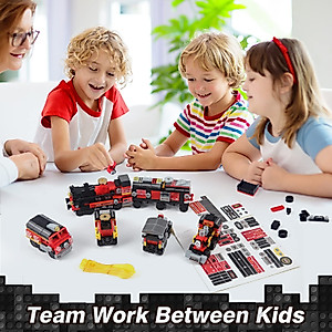 COBFDHA Train Sets Toys for Kids Age 8-12, 8-in-2 Building Blocks Kits for 12-16 Year Old Teen Boys Girls, STEM Engineering Robot Toy, Christmas Birthday Gifts for Kids Ages 6 7 9 10 11 14 (766 Pcs)