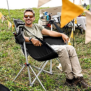 KingCamp 2 Pack Lightweight Hammock Swinging Camping Chair, Aluminum Alloy Rocker Camp Chair with Headrest Cup Holder for Outdoor Picnic Beach Sporting Events Concerts Backyard