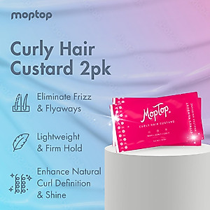 MopTop Trial Travel Sample Size Bundle, 2 each Bamboo Gentle Shampoo, Bamboo Daily Conditioner, Bamboo Essence Leave In Conditioner and Citrus Kumquat Curly Hair Custard Styler, 0.5oz sample packets