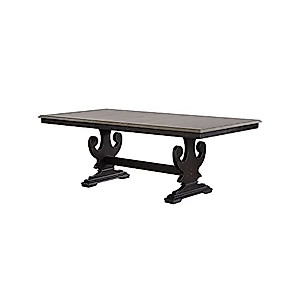 Pilaster Designs Indoor Home Decorative Furniture Frates 9 Piece Extendable Dining Set, Black & Brown Wood (Table & 8 Chairs)