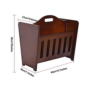 Wooden Newspaper Rack Magazine Rack Data Storage Rack Display Stand Home Small Bookshelf (Color : Brown, Size : 40x27x38cm)
