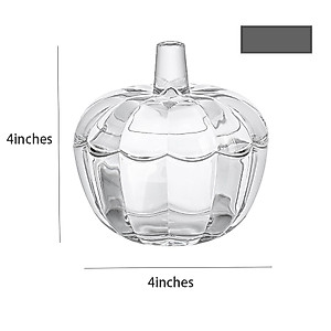 123Arts Crystal Glass Pumpkin Sugar Bowls Snack Jar Candy Dish Storage with Lid