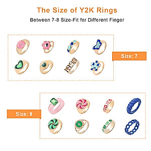 CrazyPiercing Chunky Rings Colorful Cute Chunky Rings Set Resin Acrylic Rings for Women, Teen, Girls, Aesthetic Finger Knuckle Y2K Rings Plastic Trendy Rings Set(18Pcs)