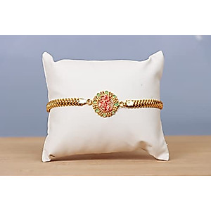 CHERKRAFT Rakhi for Brother Floral Fancy Rakhi Thread for Men/Boy Raksha Bandhan (Design 4, Standard)