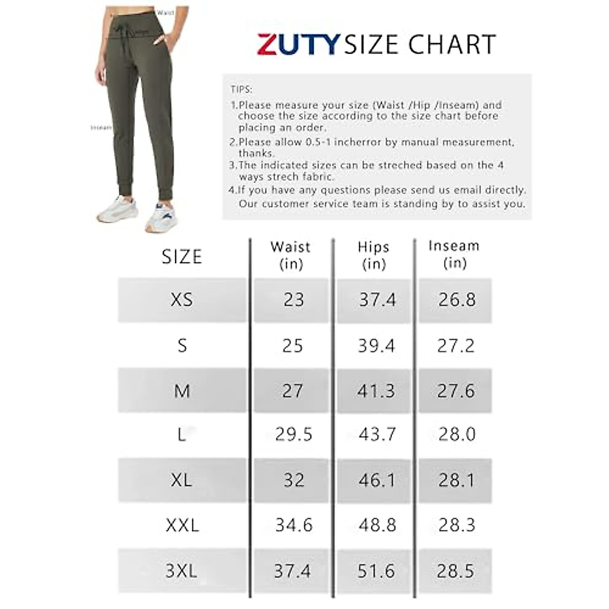 ZUTY Women's High Waisted Fleece Lined Joggers Water Resistant Sweatpants Hiking Running Winter Thermal Pants with Pockets Black M