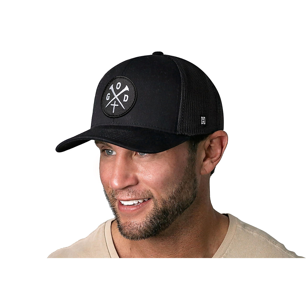 HAKA GOD Hat - Embroidered Trucker Hat Christian Jesus, Mesh Outdoor Hat for Men & Women, Adjustable Religious Baseball Cap, Snapback Golf Hat Black