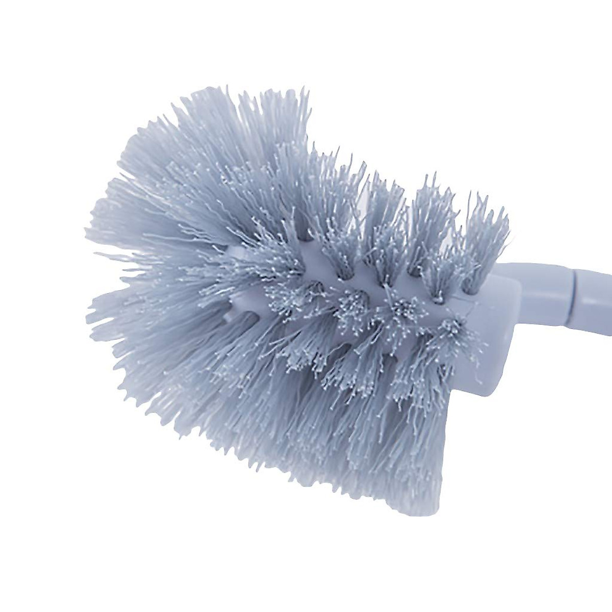 Toilet Bowl Brush and Holder, Covered Bathroom Toilet Brush, Bathroom Deep Cleaning Toilet Cleaner Scrubber Under Rim with Curved Bristle, Space Saving, Deep Cleaning Brush for Toilet (Blue)