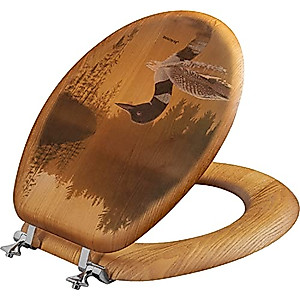 House & Homebody Co. Round Toilet Seat, Oak Veneer, Outdoor Image (Stone Island Loon)