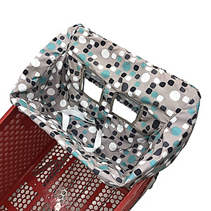 Pozico Portable Shopping Cart Cover for Baby & High Chair Cover, Machine Washable Replaceable Cart Cover for Babies, Infant, Toddler, Boy or Girl(Whales, Grey)