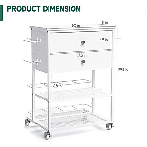 𝗬𝘂𝗺𝗸𝗳𝗼𝗶 Wrapping Paper Storage Cart, Rolling Gift Wrap Station with Ribbon and Gift Bag Storage, Wrapping Paper Organizer Holder, Craft Organizers and Storage for Christmas