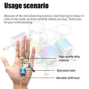 Mini Six Speed Manual Transmission Shift Lever Keyring Creative Auto Part Model Key Chain Ring Keyrings Keyfob (Colorful)