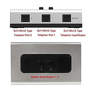 2PORT RJ11 RJ12 Manual Sharing Telephone Switch Box Phone selector