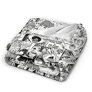 Anime Sexy Waifu Hentai Ahegao Face All Season Fleece Blanket Throw Ultra Soft Flannel Blanket Digital Printed Premium Fluffy Microfiber Fleece