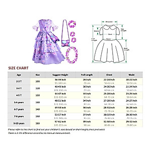 Kaisebile Princess Costume Dress for Girls Birthday Halloween Party Dress Up with Bag,Leis Necklace Headband 5-6 Years
