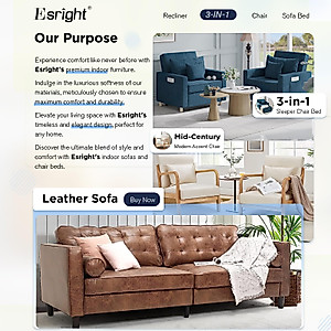 Esright 40 Inch Sleeper Bed 3-in-1 Convertible Futon Chair Multi-Functional Sofa Adjustable Reading Sofa with Modern Linen Fabric, Royal Blue