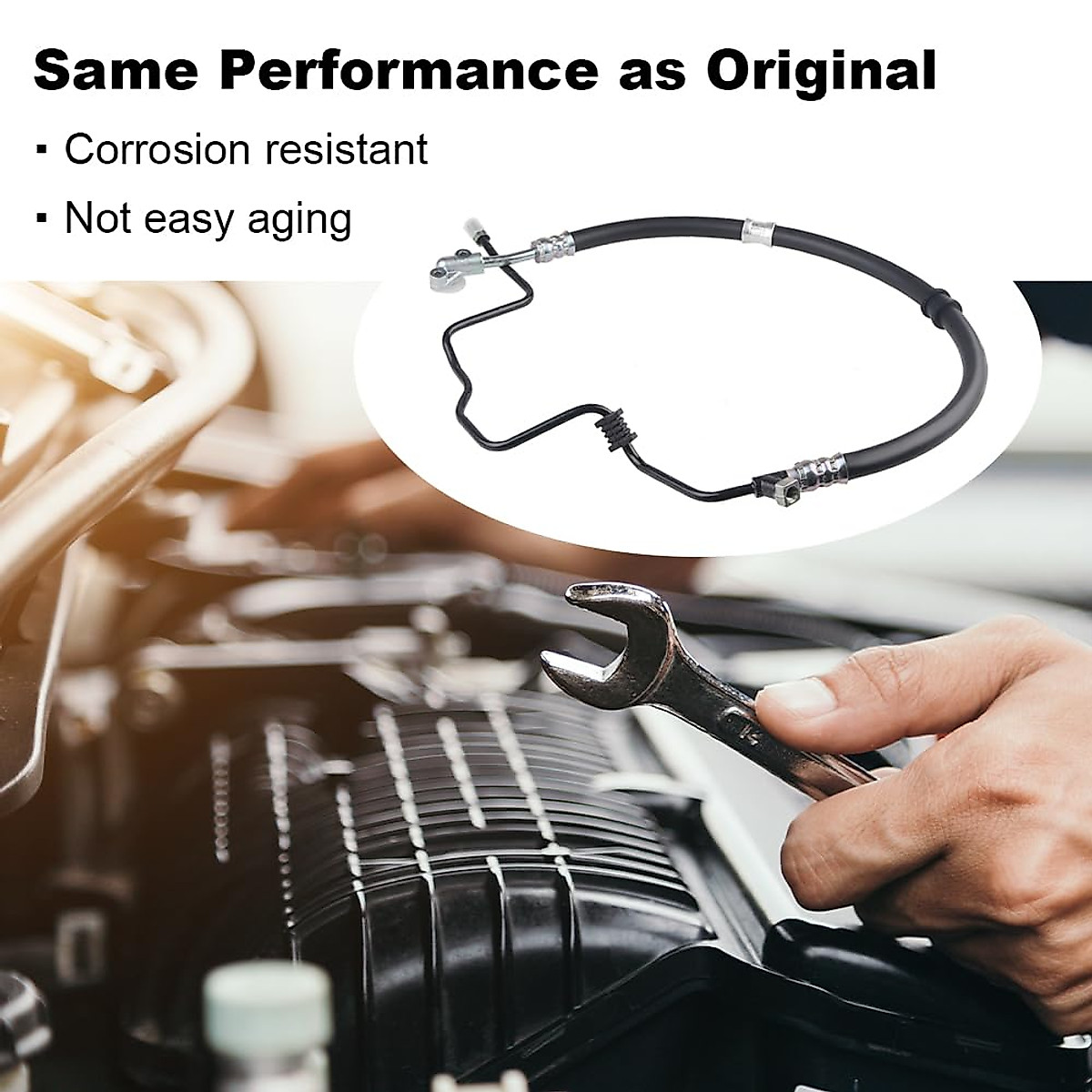 WMPHE Compatible with Power Steering Pressure Hose Assembly Honda Pilot V6 3.5L 2005 2006 2007 2008, Replace OEM 53713S9VA01, M14 x 1.5 Connector Screw