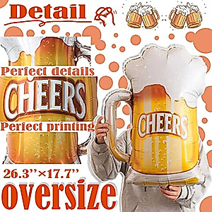 CYMYLAR Whiskey Bottle Beer Mug Super Shape Mylar Foil Balloon for Bar Summer Party Beer Festival Birthday Party Decorations