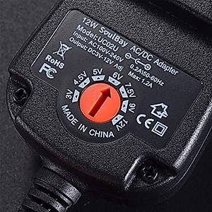 SoulBay 12W Universal Multi Voltage AC/DC Adapter Switching Power Supply with 8 Selectable Adapter Plugs, Suitable for 3 V to 12 V Device
