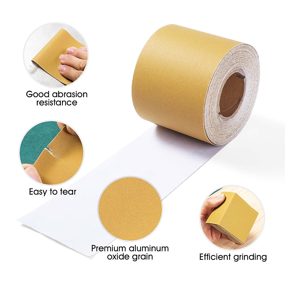 S SATC 320 Grit PSA Longboard Sandpaper 20 Yard Long Continuous Roll, 2-3/4" Wide Self Adhesive Stickyback Sanding Sheets for Automotive, Hand Sanding Blocks,Woodworking, Metal, Plastic