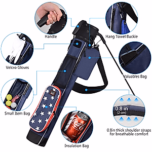 Craftsman Golf Lightweight Carry Sunday Bag with Stand Multicolor Perfect for Driving Range,Par 3 Course (US Stars)
