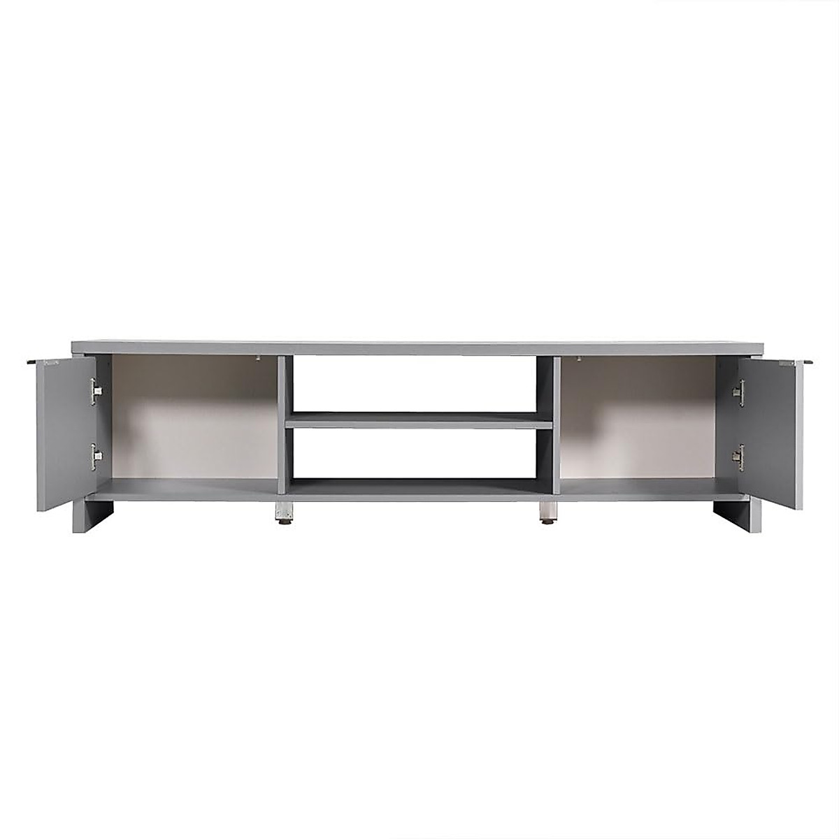 Madesa TV Stand with Cabinet Storage and Open Shelves for 55, 65 Inch Media Storage Gaming Media Console Living Room Entertainment Center Modern Wooden Television Cabinet - Grey