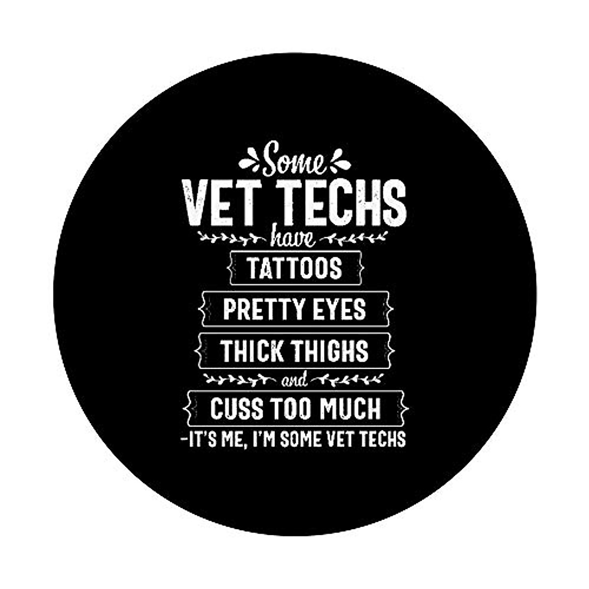 Funny Vet Tech Tattoos Veterinary Assistant Animal Gift PopSockets PopGrip: Swappable Grip for Phones & Tablets