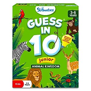Skillmatics Card Game - Guess in 10 Junior Animals for Kids, Boys, Girls Who Love Educational Toys, Travel Games, Gifts for Ages 3, 4, 5, 6