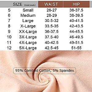 UMMISS Womens Cotton Underwear High Waist Full Coverage Brief Panty Multipack,Multi, XL