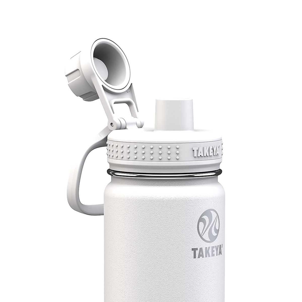 Takeya Actives Insulated Stainless Steel Water Bottle with Spout Lid, 18 Ounce, Arctic