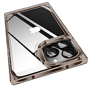 Jmltech Clear iPhone 14 Pro Max Case Silicone Square Shockproof Protective Drop Protection Phone Case Cover for iPhone 14 Pro Max (Clear)