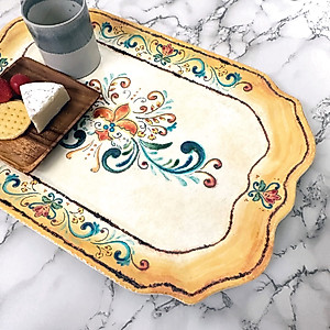 Supreme Housewares 20 Inch Melamine Serving Tray Serving Platter Rectangular Tray BPA-Free Large Tray for Charcuterie, Food, Fruit, Snack, and Dessert (Tuscany)