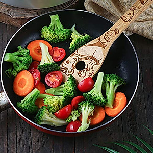 Beauty and the Beast Burned Wooden Spoons Cooking &Serving Utensils Set Bamboo Spoon Slotted Kitchen Utensil Fun Gift Idea Warming Present (Set of 5)