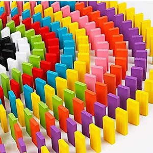 ULT-unite 120pcs Wooden Dominos Blocks Set, Kids Game Educational Play Toy, Domino Racing Toy Game