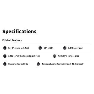 SnapPad HiWay Permanently Attached RV Leveling Jack Pad for HWH Round Landing Feet (8 inch 4-Pack)