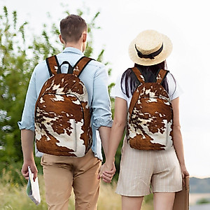 VGFJHNDF Red and white cowhide print Canvas Backpack,Canvas Backpack for Any Adventure