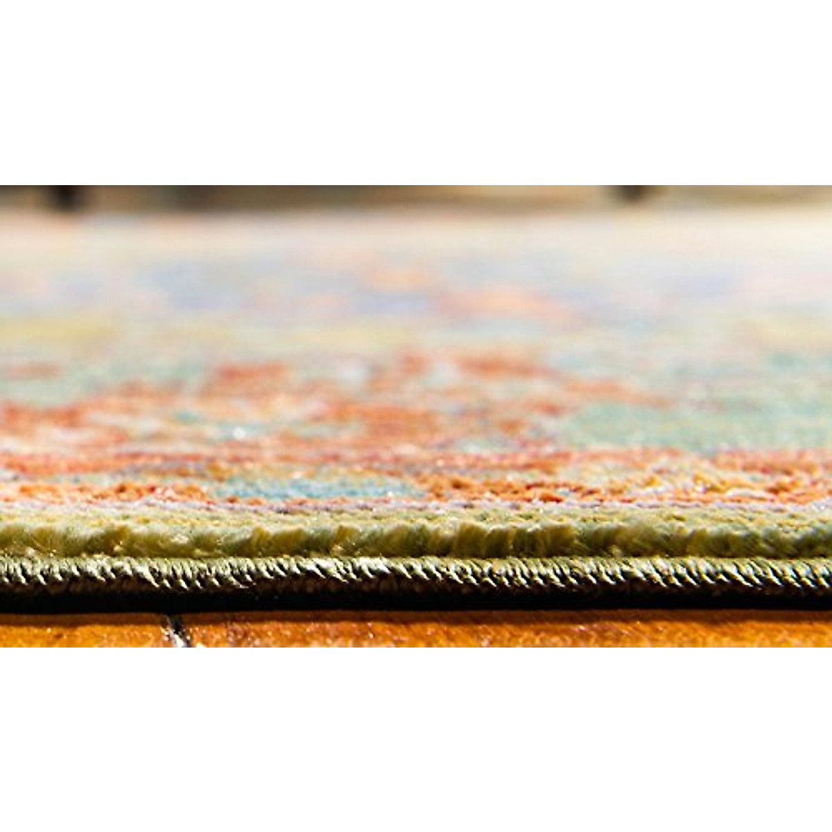 Unique Loom Austin Collection Vibrant Colors, Abstract, Traditional Area Rug, Rectangular 8' 0" x 10' 0", Light Green/Beige