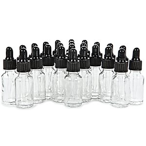 Vivaplex, 24, Clear, 15 ml (1/2 oz) Glass Bottles, with Glass Eye Droppers