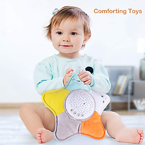 Baby Sleep Soother, Soothing Sound Machine Soft Star Style with Projector＆Light Music, Sleep Toys Gift for Newborn Baby, Woodland Baby Shower for 0+ Boys or Girls