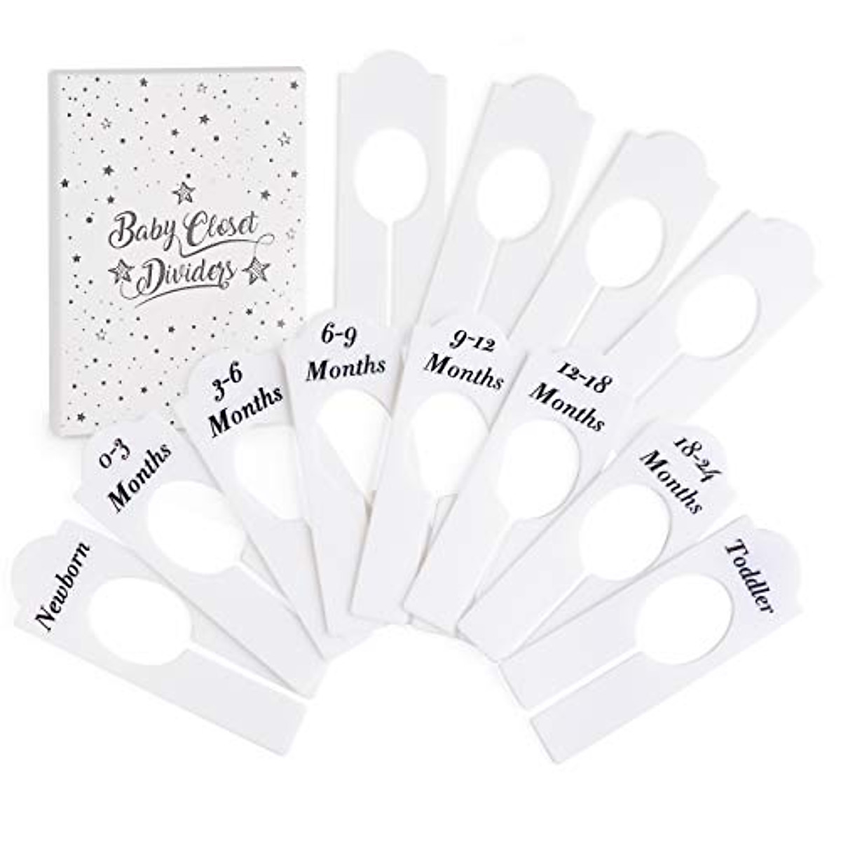 Lemonfilter 12 Pack Baby Wardrobe Dividers Plastic Nursery Closet Dividers Clothing Rack Dividers for Organize Baby's Clothes (White)