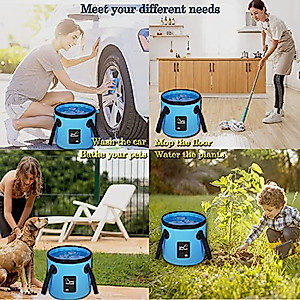 Collapsible Bucket, Esthesia 5 Gallon Bucket Multifunctional Portable Collapsible Wash Basin Folding Bucket Water Container Fishing Bucket for Travelling Camping Hiking Fishing Gardening