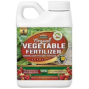 PetraTools Organic Liquid Vegetable Fertilizer, Organic Liquid Fertilizer for Vegetables, Liquid Seaweed Plant Food for Vegetables, 3-3-2 NPK All Purpose Organic Fertilizer Made in The USA (8 oz)