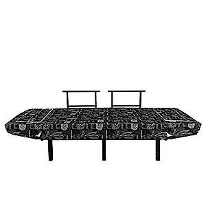 Ambesonne Cactus Futon Couch, Various Outline Style Prickle Plants on Chalkboard Look Background, Daybed with Metal Frame Upholstered Sofa for Living Dorm, Loveseat, Charcoal Grey White