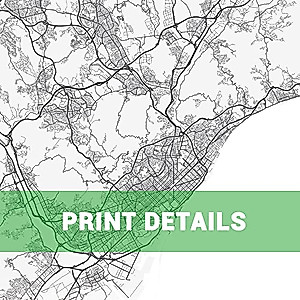 Dear Mapper Barcelona Spain View Abstract Road Modern Map Art Minimalist Painting Black and White Canvas Line Art Print Poster Art Print Poster Home Decor (Set of 3 Unframed) (12x16inch)