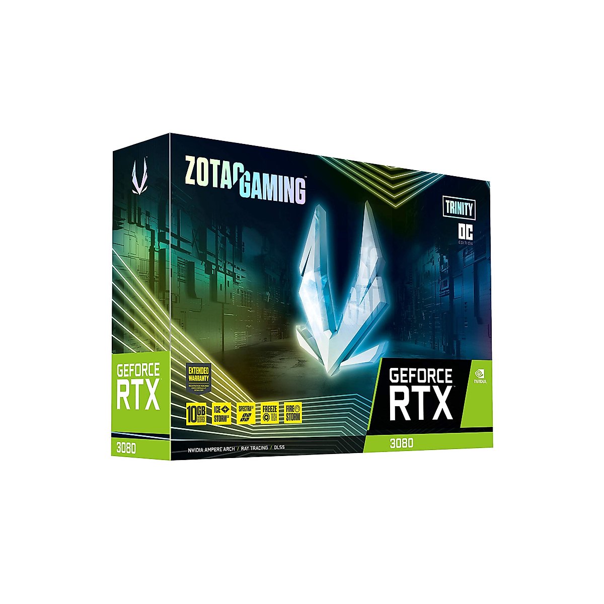 ZOTAC GeForce RTX™ 3080 Trinity OC LHR 10GB GDDR6X 320-bit 19 Gbps PCIE 4.0 Gaming Graphics Card, IceStorm 2.0 Advanced Cooling, Spectra 2.0 RGB Lighting, ZT-A30800J-10PLHR