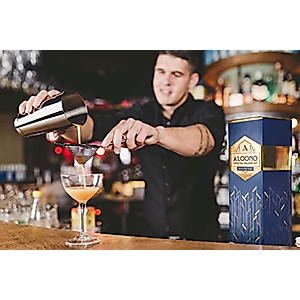 ALOONO 11-Piece Black Boston Cocktail Shaker Set Bartender Kit | Drink Mixer Bar Set | Cocktail Set Bar Accessories: Martini Shaker, Strainer, Jigger, Muddler, Spoon, & More