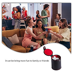 Dice Cup Pu Leather Dice Storage Tool Fashion Felt Lining Quiet Dice Shaker for Enjoy with Friend and Family in Party(5 dice Included)