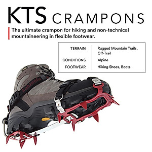 Kahtoola KTS Steel Hiking Crampons for Winter Hiking & Backpacking - Medium/Large