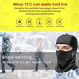 Ski Mask for Men Women Balaclava Face Mask Men Cold Weather Balaclava Warmer Windproof Hunting Cycling Motorcycle Neck Gaiter Warmer Winter Gear Black