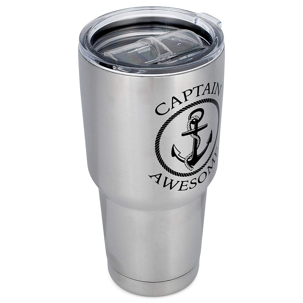 Elanze Designs Captain Awesome 30 Oz Stainless Steel Travel Mug with Lid